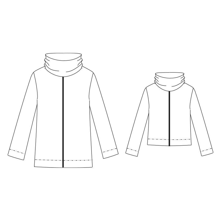 06-845 Pulli mit Naht und Biese, Fertigschnitt / Schnittboge...