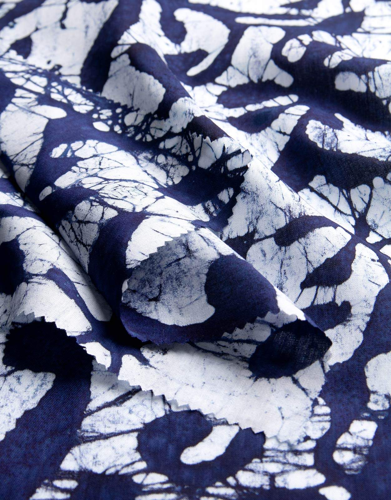 Batica Sia Popeline Stoff Indigoblau Viskose Batik Popel