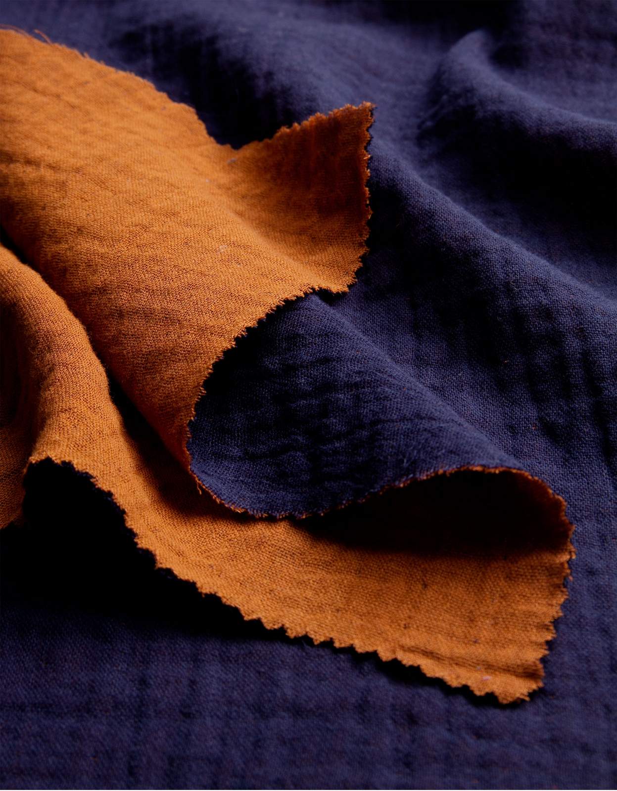 Bio-Bicolora marine-rost, Woven, Fabrics, navy blue, Cotton,...