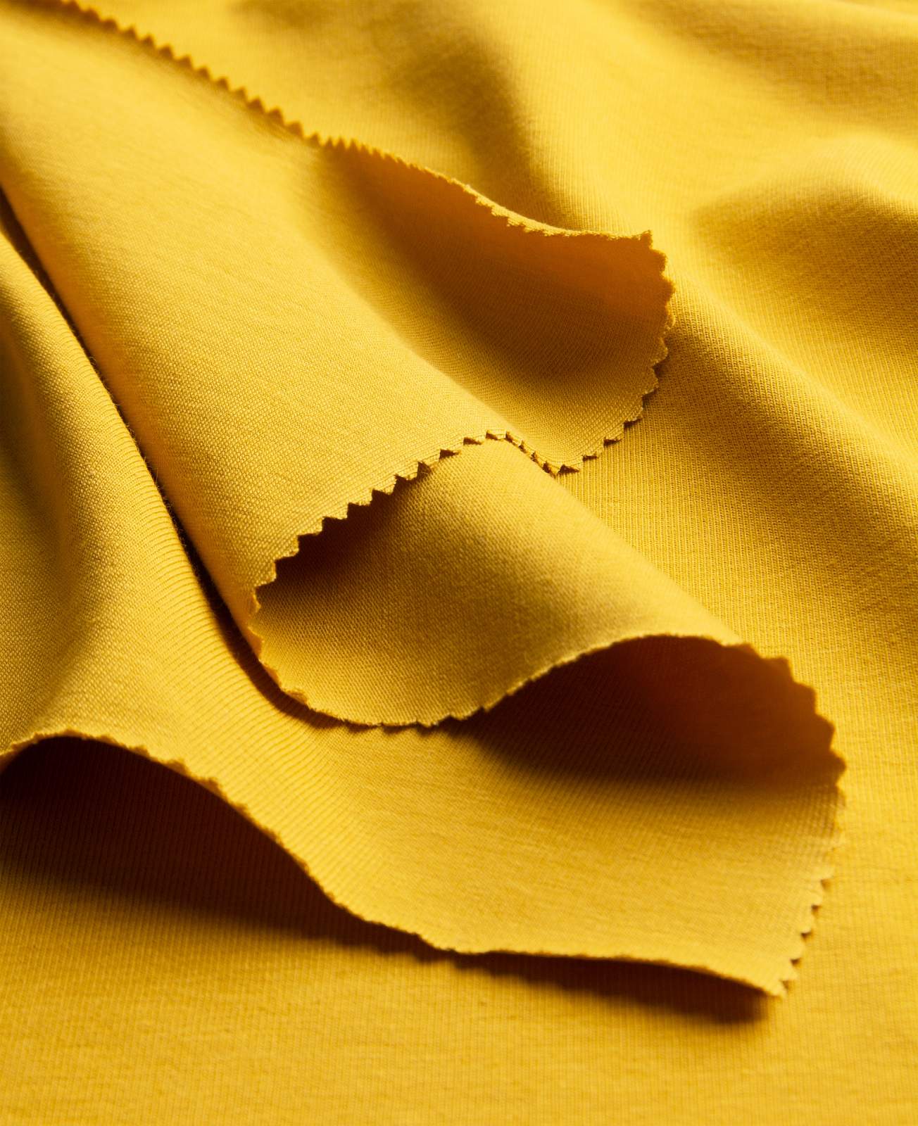 Bio-Jersey F06 senf, Single-Jersey Stoff, senfgelb, Baumwoll...