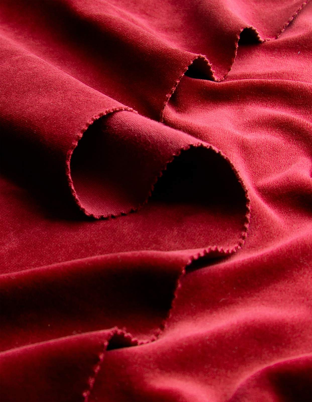 Bio-Nicky sweet cherry, Reststück 250 cm, kirschrot, Baumwol...