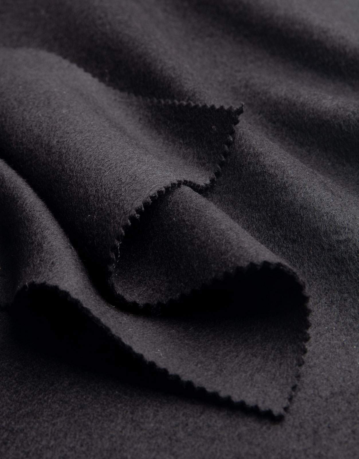 Cashmina nera, Gewebe, Schurwolle, schwarz, Edle Mantelstoffe & Lod...