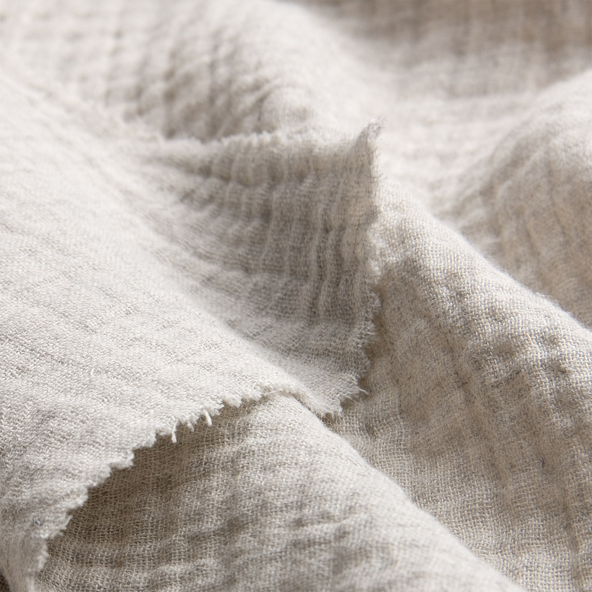 Doppelmull sand melange, Gaze / Mull Stoff, beige, Baumwolle...