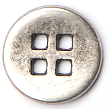 Heavy Metal Cube 10 mm, Buttons, silver, Round metal button ...