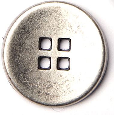 Heavy Metal Cube 14 mm, Metall-Knopf, silber, Runder Metallk...