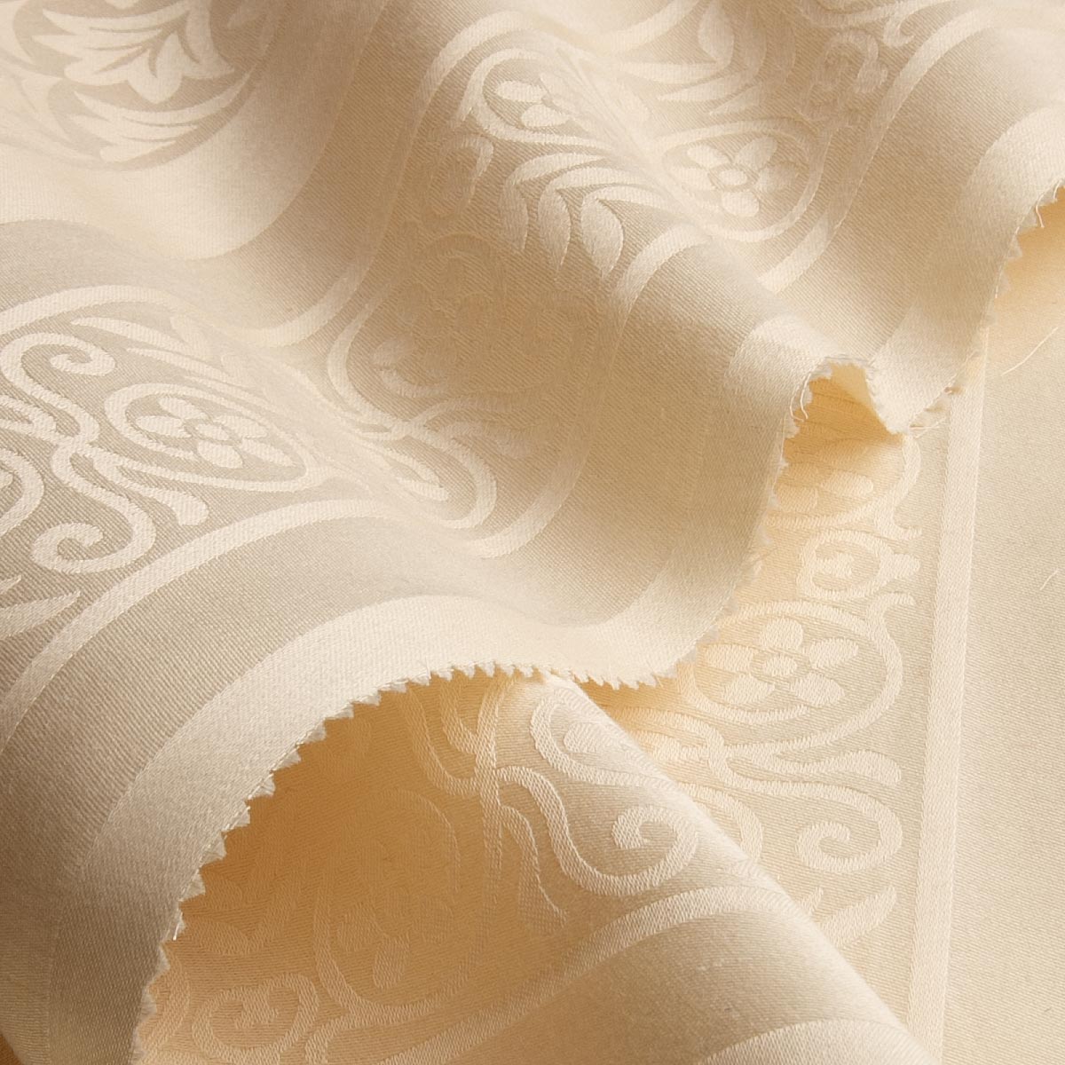 Jacala, Jacquard & Damast Stoff, natur-creme, Baumwolle, Jac...