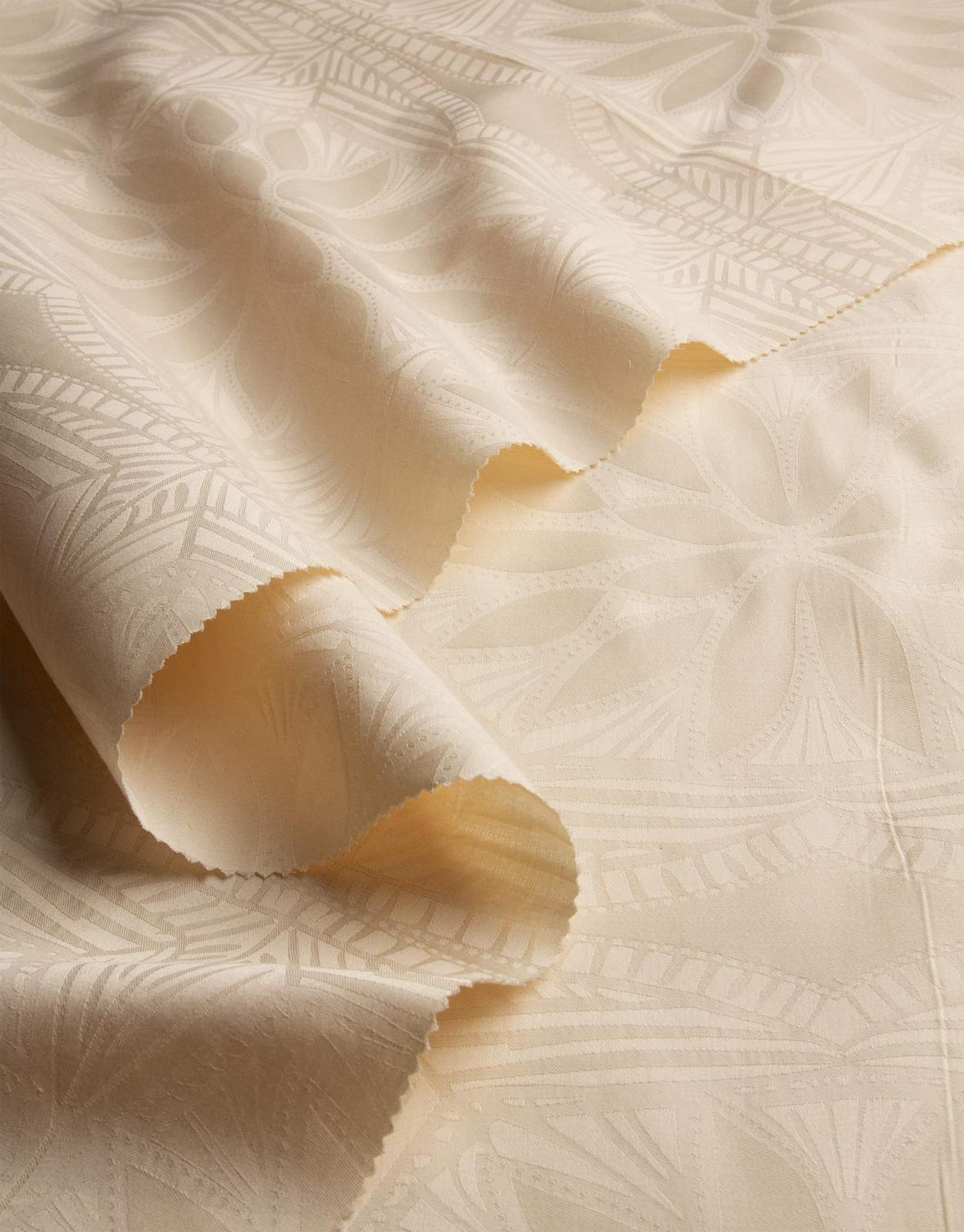 Jacera, Jacquard & Damast Stoff, natur-creme, Baumwolle, Flä...