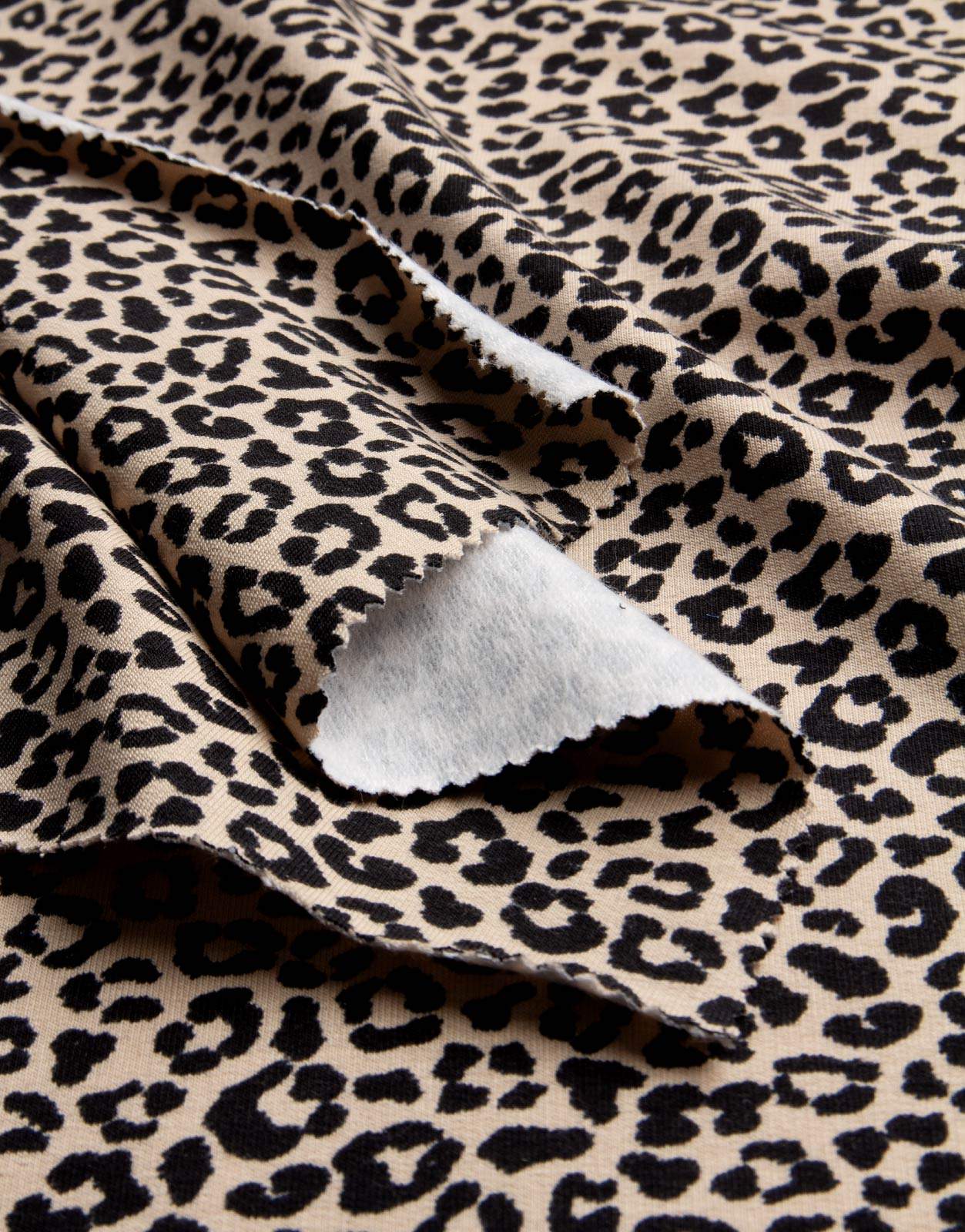 Leo-Feinsweat, Strickstoff/Jersey, Baumwolle, beige, schwarz, 16,,