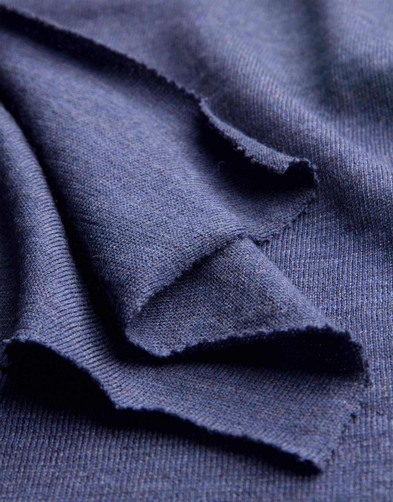 Merino-Feinjersey marine, Knitted, Fabrics, dark blue, Wool,...