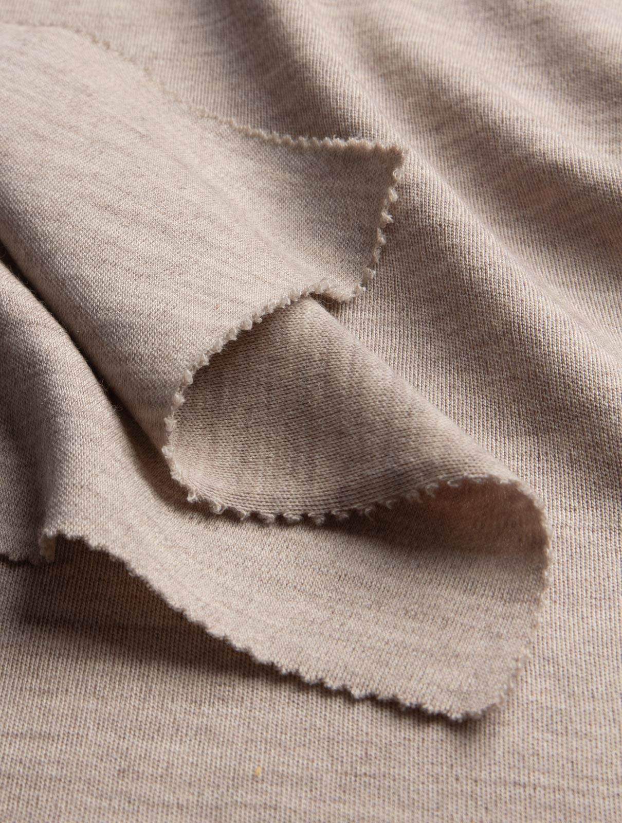 Merino-Interlock sand, Interlock-Jersey Stoff, beige, Schurw...