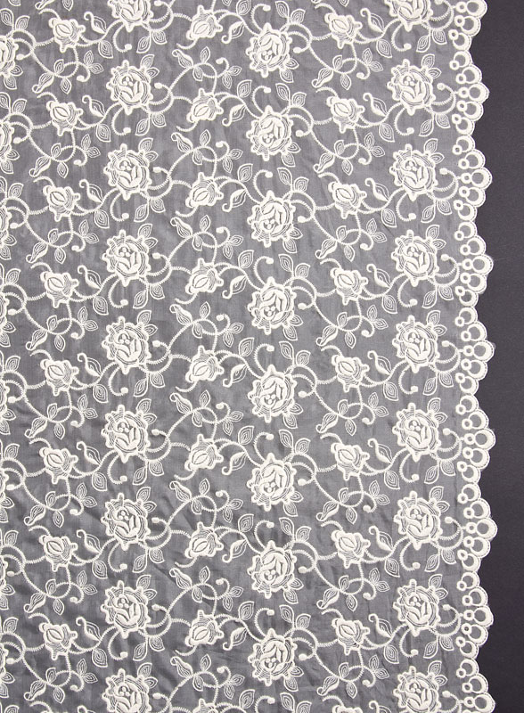 Organza Julie, Gewebe, Seide, creme-weiß, 146,128,, Bestickte Stoff...