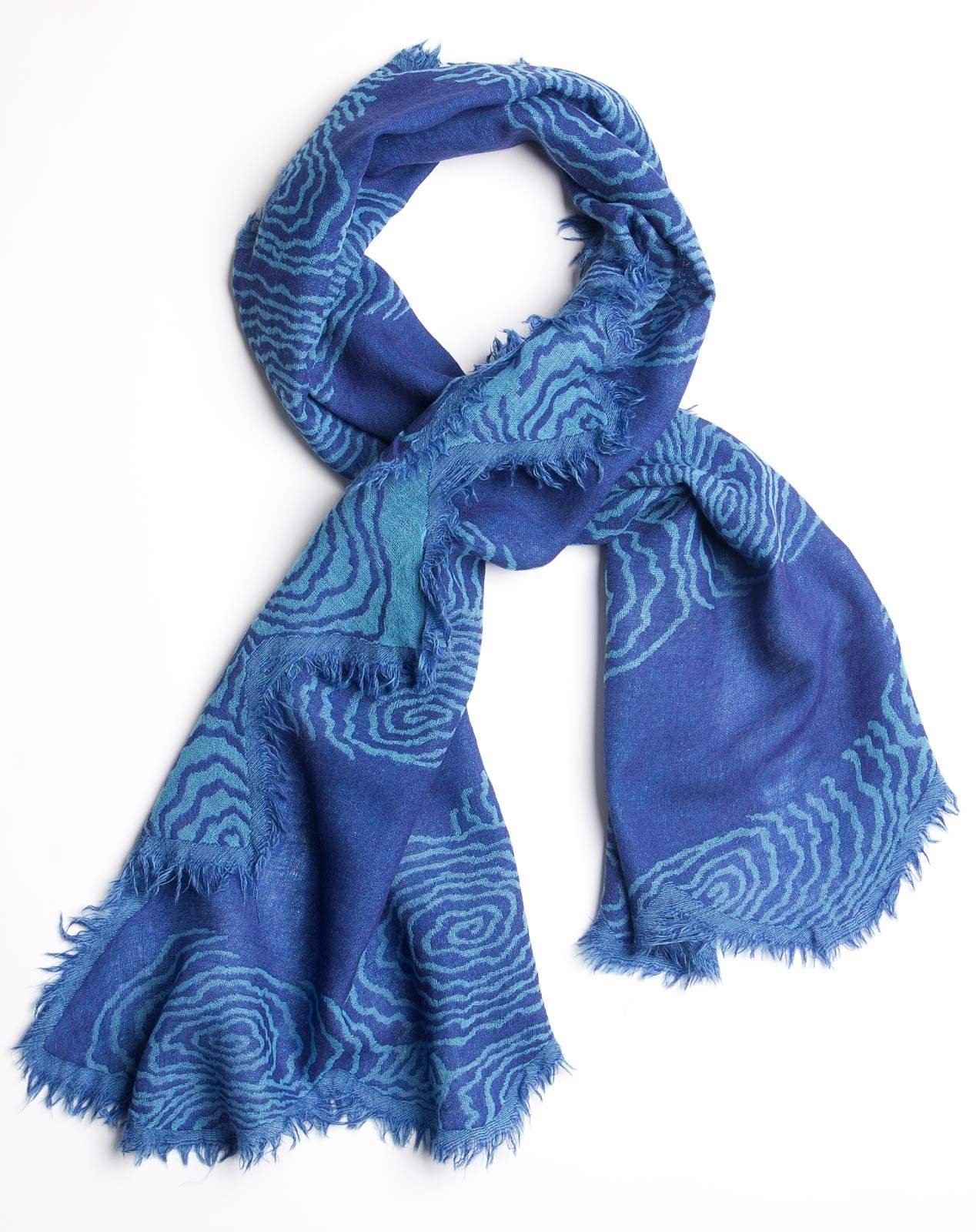 Rivano royalblau, Schal / Tuch, Schurwolle, Wellenartige Lin...