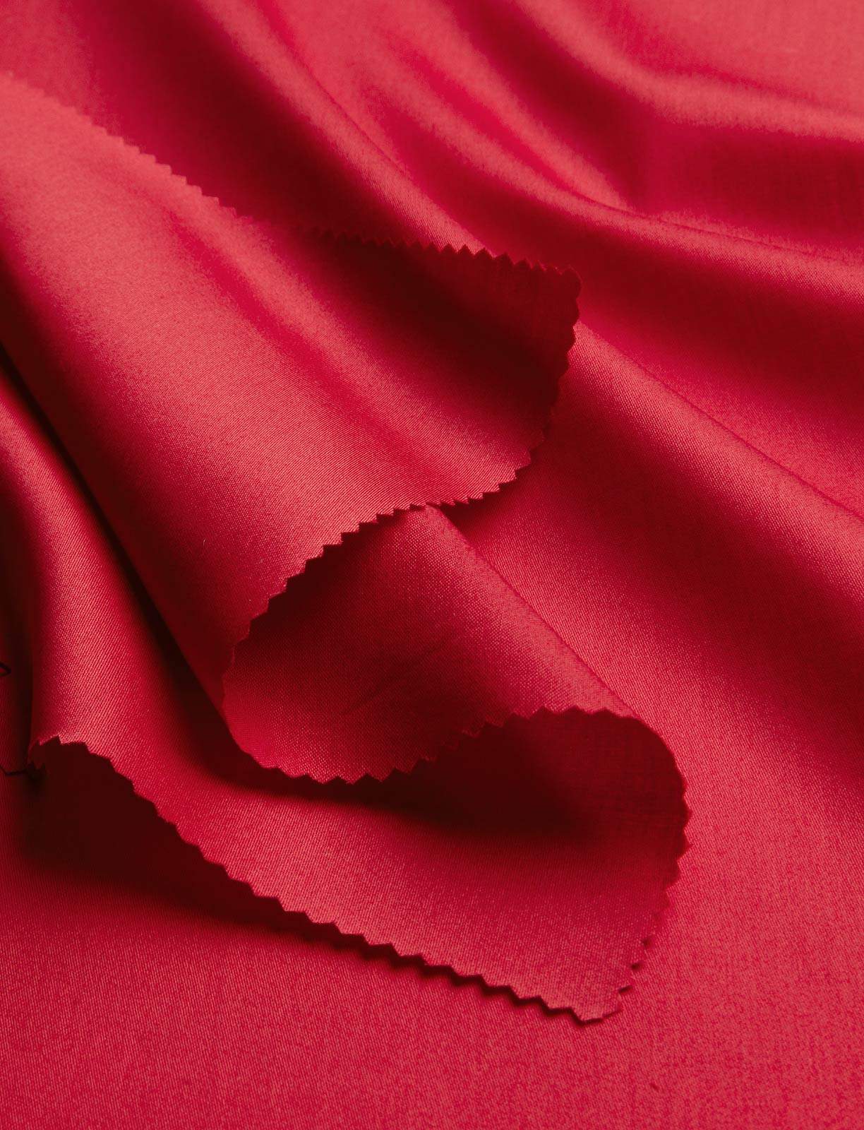 Satinella rosso, Baumwolle / Leinen Stoff Meterware, mohnro...