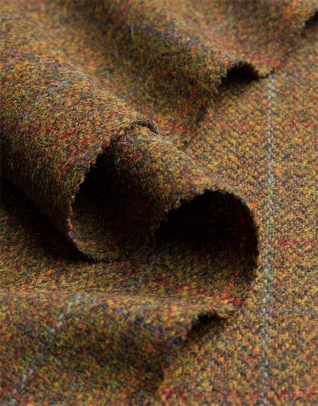Inverness, Tweed Stoff, zimtbraun, Schurwolle, glühende Herb...