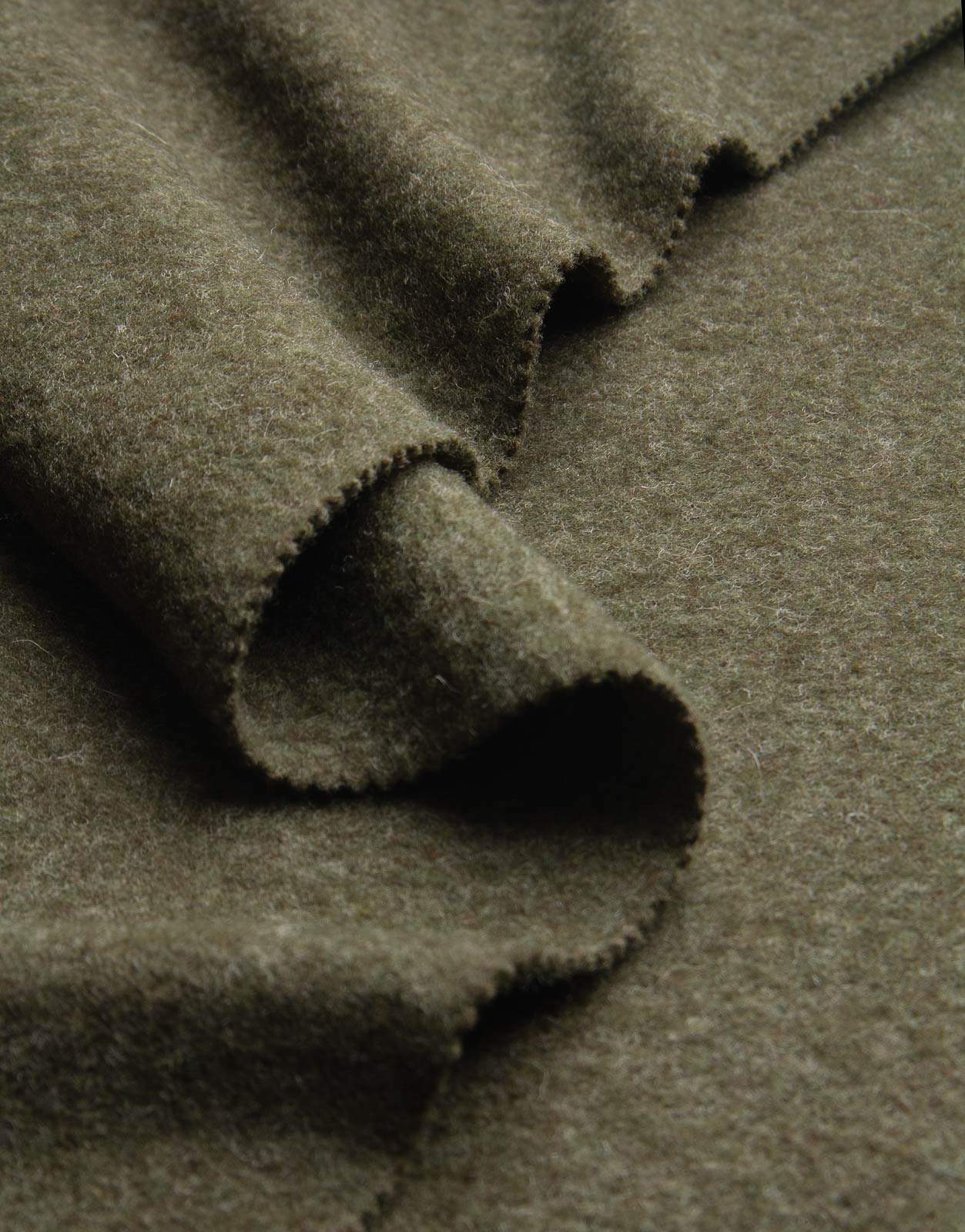 Woll-Fleece moos, Knitted, Fabrics, moss green, Wool, Soft w...
