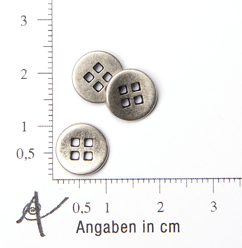 Heavy Metal Cube 10 mm, , silber, Metallknöpfe...