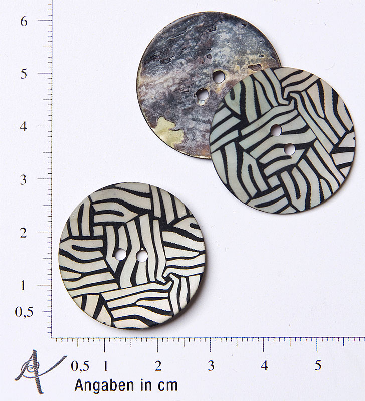 Zebra 28 mm, Buttons, black and white, Zebra-like laser patt...